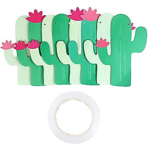 Tinksky Summer Theme Wedding Parties Decorations Single Sided Cactus Banner Pennant Tropical Party Birthday Party Festival Luau Hawaii children's party Decoration