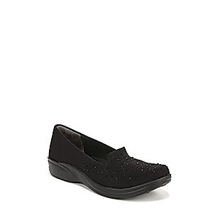 BZees Women's Poppyseed 3 Slip On Comfort Fashion Loafer Flat Black 10 M
