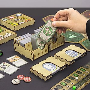 SMONEX Organizer Box Compatible with Fallout New California Board Game and Fallout Atomic Bonds Expansions - Insert Fits The Original Box - Board Game Organizer with Engraved Design
