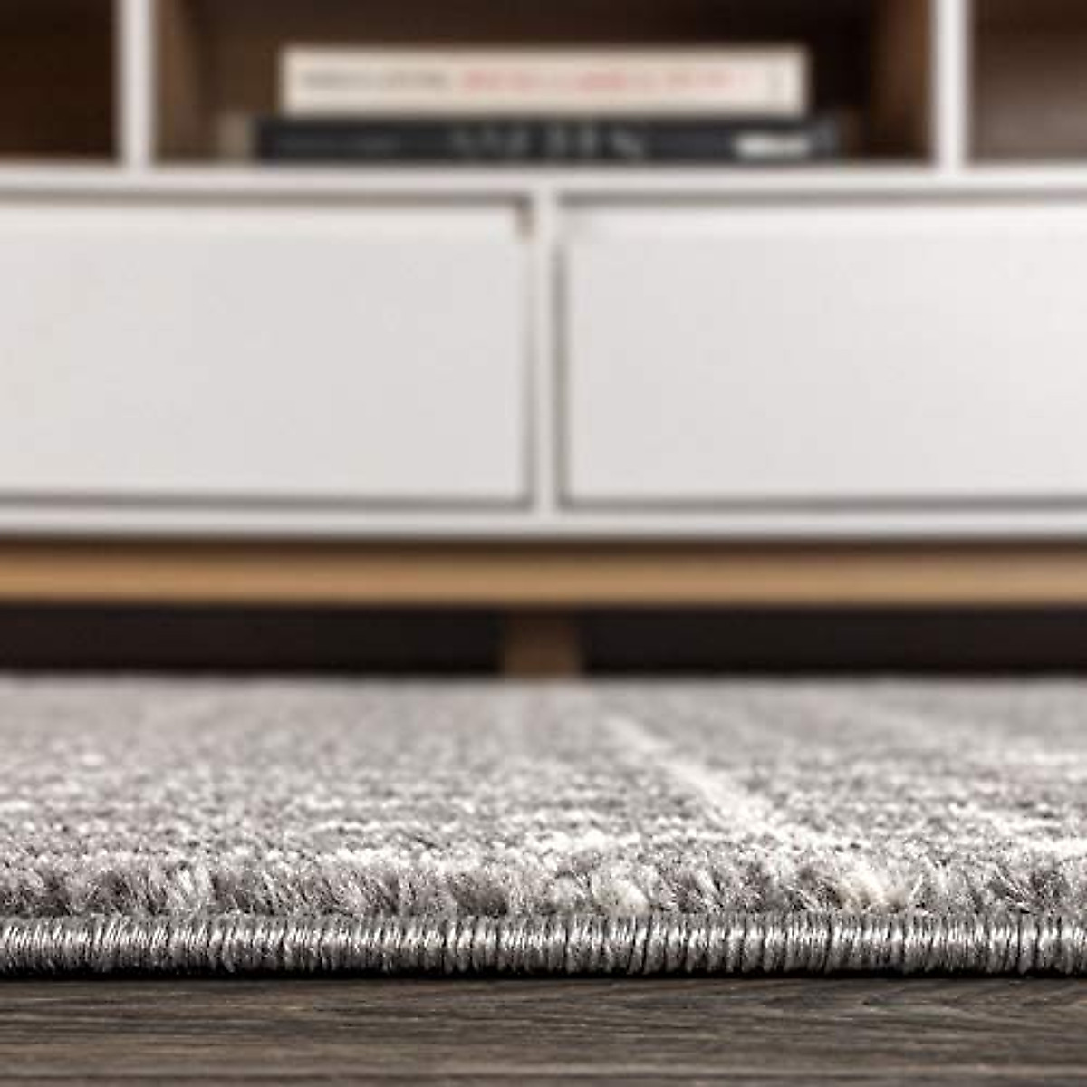 JONATHAN Y MOH209B-8 Izil Moroccan Beni Souk Indoor Farmhouse Area-Rug Bohemian Minimalistic Geometric Easy-Cleaning Bedroom Kitchen Living Room Non Shedding, 8 X 10, Gray,Cream