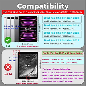 UUcovers Clear Stand Case for iPad Pro 12.9 Inch 6th/5th/4th/3rd Generation (2022/2021/2020/2018) with Pencil Stylus Pen Holder/Kickstand Soft TPU Back Transparent Shockproof Lightweight Cover, Clear