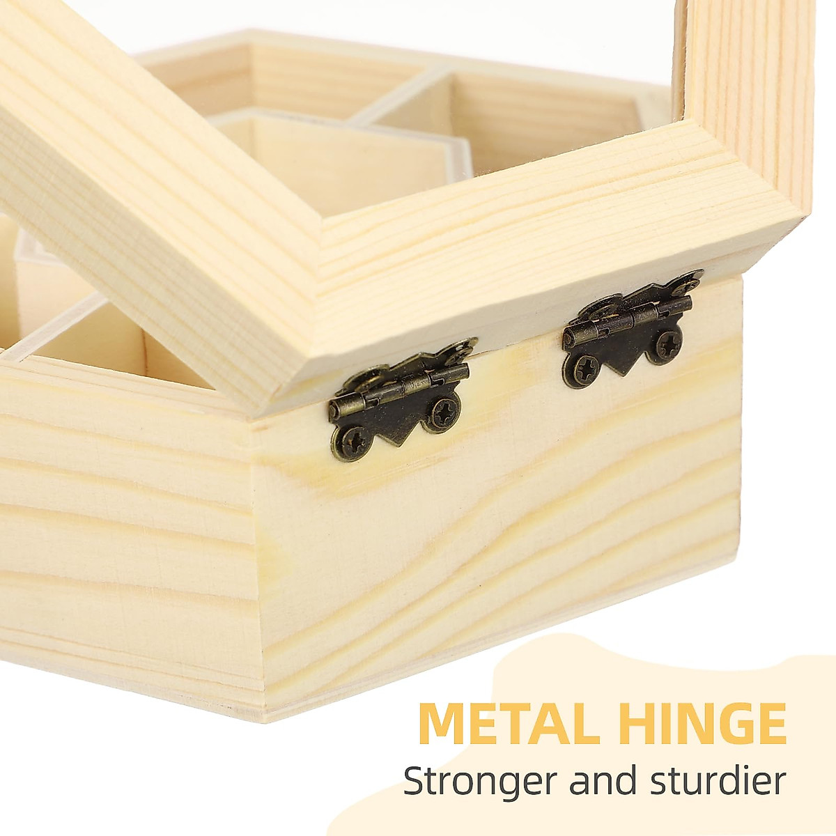 Healifty Necklace Box Unfinished Wooden Box Hexagon Jewelry Organizer Box 7 Compartments Trinket Box Treasure Storage Box for Bracelet Necklace Jewelry Storage Jewelry Box Small