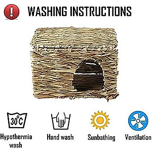 MODEMODE Natural Seagrass Mat Bed Hideaway Toy, Hand Woven for Rabbit Guinea Pig Chinchilla Ferret