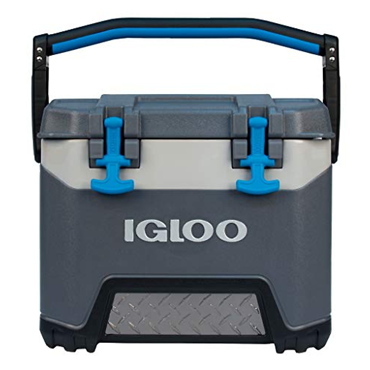 Igloo BMX 25 Quart Cooler with Cool Riser Technology, Fish Ruler, and Tie-Down Points - 11.29 Pounds - Carbonite Gray and Blue