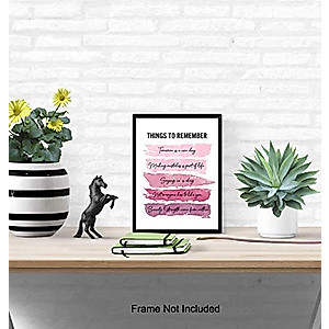 Positive Inspirational Quotes Wall Decor - Uplifting Encouragement Gifts for Women, Girls, Teens, Daughter, BFF, Best Friend - Pink Motivational Wall Art Poster for Home Office, Bedroom, Bathroom