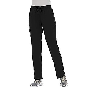 Scrubs for Women Set 6 Pocket 4-Way Stretch V-Neck and Semi-Tapered Pant Elements EL9925 (Black, Medium)