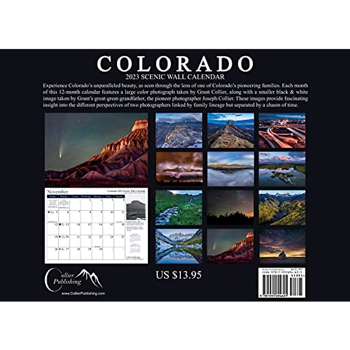 Colorado 2023 Scenic Wall Calendar by Grant Collier (13.5" x 9.75")