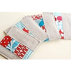 MSCFTFB 14 Pieces Assorted 7 Designs Square Fabric Bundles Sewing Square Patchwork Precut Fabric Scraps for DIY Quilting Applique Doll Dress Making (Red)