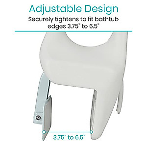 Vive Bathtub Rail - Bathroom Tub Safety Rail Heavy Duty for Seniors, Elderly, Handicap and Disabled - Clamp Railing Bath Support - Adjustable Shower Hand Grip - Handle Assist Grab Bar - Fits Most Tubs