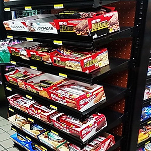 1" H Metal Front Fence for Gondola 1/4" Holes or Wood Shelf - Black - 48" L - 10 Pack