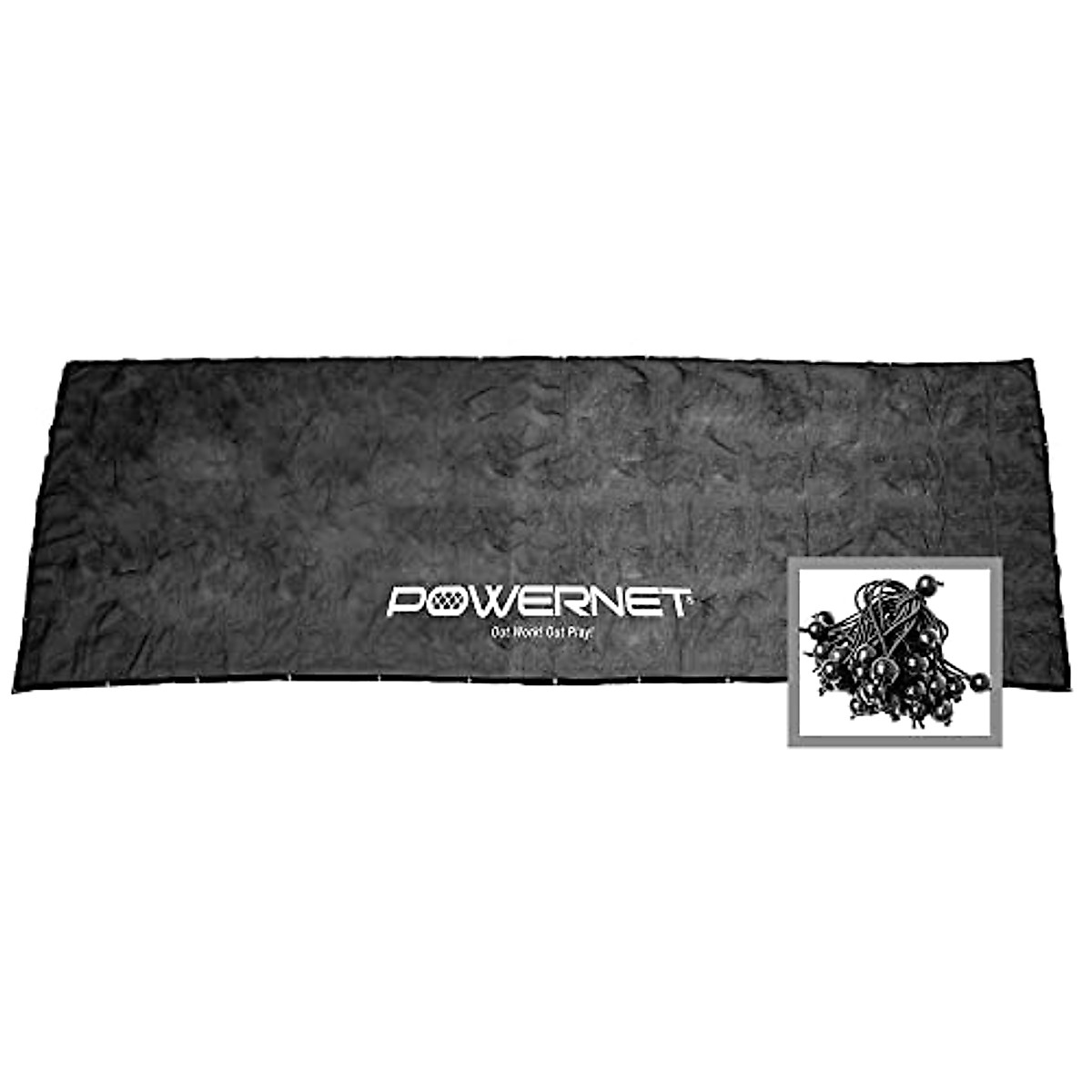PowerNet Fence Shade Net Cover | Portable Baseball Softball Dugout Sun Screen | 18.75 FT x 7 FT | Blocks Sun to Keep Players Cool | Easily Attach to Any Chain Link Fence with Included Bungee Ball Ties