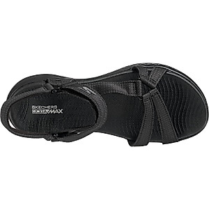 Skechers Women's On-The-Go 600-Brillancy Sport Sandal, Black, 10 Wide
