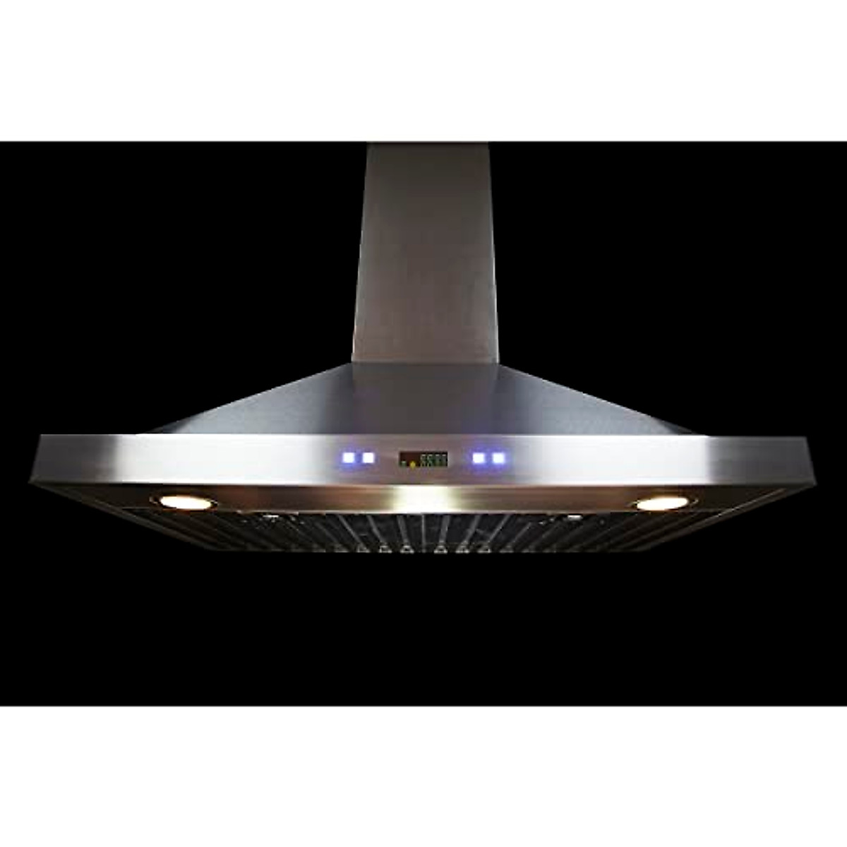 FORNO Siena 30" Inch. Wall Mount Range Hood with Ducted Convertible and Exhaust Pipe - Stainless Steel Ceiling Chimney-Style Stove Vent with 4 Speed Touch Control Panel