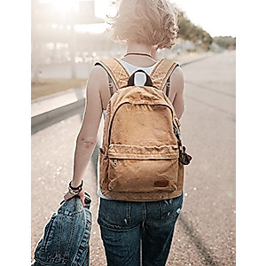 Muzee Canvas Backpack Lightweight Travel Daypack Student Rucksack Laptop Backpack