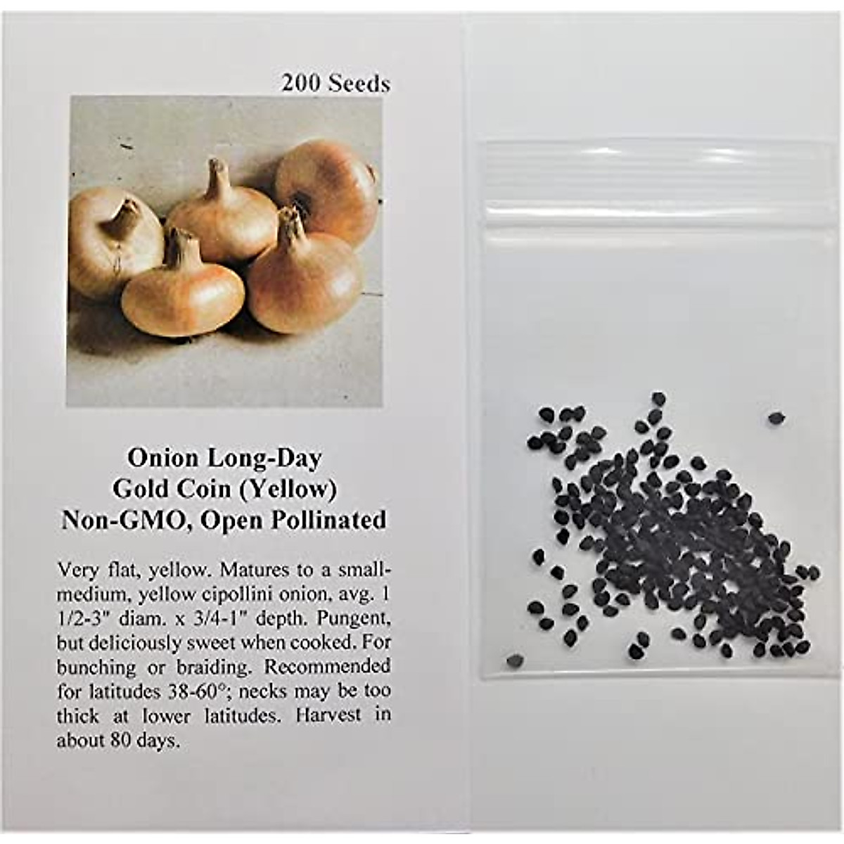 David's Garden Seeds Onion Long Day Gold Coin FBA-00082 (Yellow) 200 Non-GMO, Heirloom Seeds