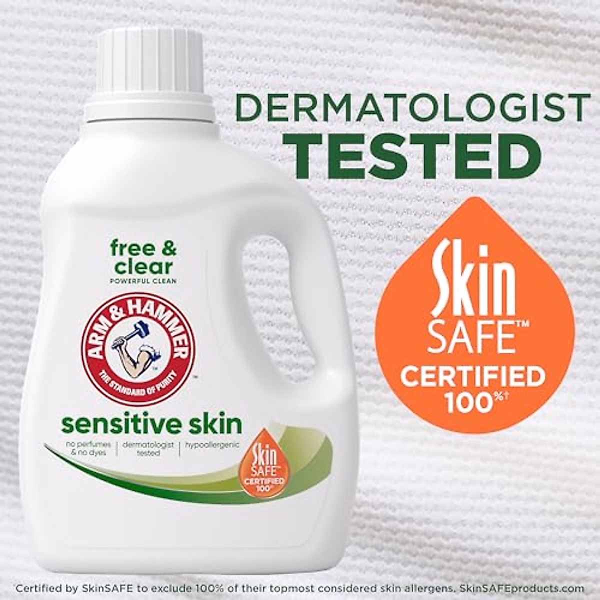 Arm & Hammer Sensitive Skin Free & Clear, 140 Loads Liquid Laundry Detergent, 140 Fl oz