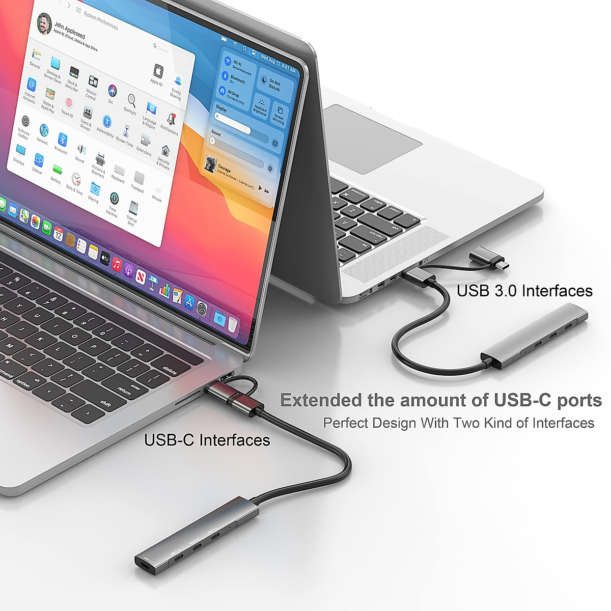 GKEAPZA 4 Ports USB C Hub – 5Gbps USB Hub for Laptop, USB C to USB C Hub, USB to USB C Adapter for MacBook Pro/Air iPad Pro M1, iMac,Mac Mini, Surface Pro, Chromebook (No Charging/Video Transfer)