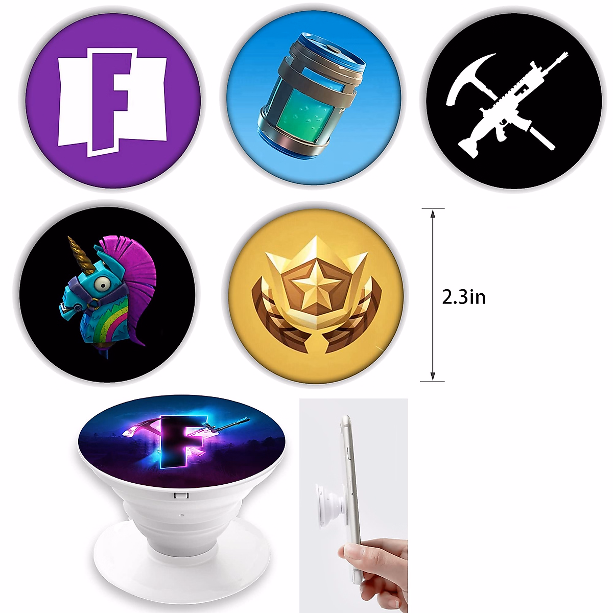 EZIOUOMO Fort Backpack Fort Bag with USB Charging Port Unisex Fashion Luminous Daypack with Badges