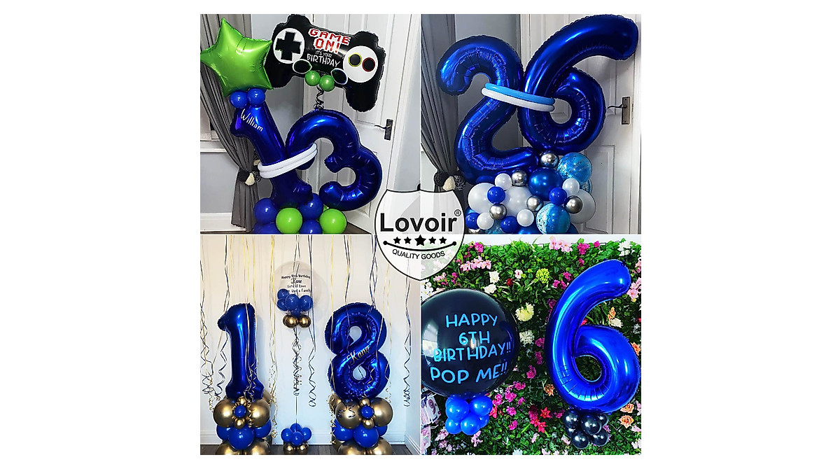 Lovoir Navy Blue Number 4 Balloon - Jumbo 40 Inch for Parties