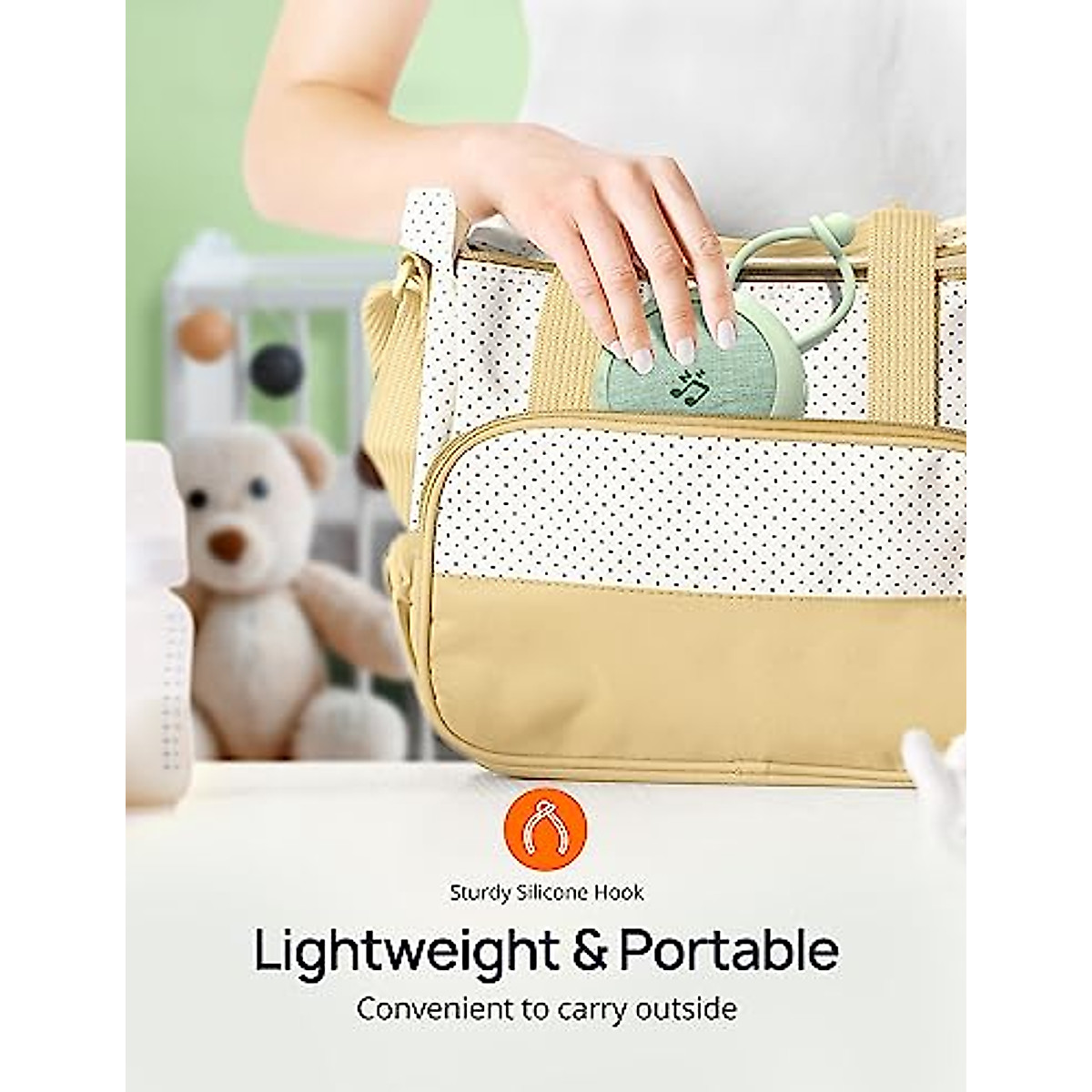 JolyWell Portable Sound Machine - White Noise Machine for Baby & Adult, Baby Sound Machine with Night Light, Powerful Battery, 20 Soothing Sounds, Noise Canceling for Sleeping, Travel & Office, Green