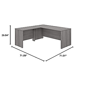 Bush Business Furniture Studio C L Shaped Desk with Return, 72W x 30D, Platinum Gray