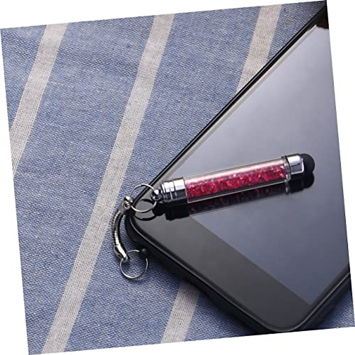 Hemobllo Mini Stylus Pen - 8 Pcs Crystal Capacitive Stylus Universal Touch Screen Pen Portable Stylus Pens with 3.5mm Jack Stylus for Smartphones Tablets Touch Screens (Random Color)