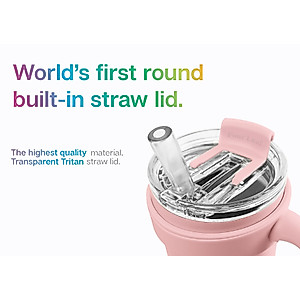 Four Leaf TrustyMate – 100% Leak Proof 40 Oz Tumbler with Handle and Built-In Straw Lid – Insulated Leak Proof Stainless Steel Tumbler