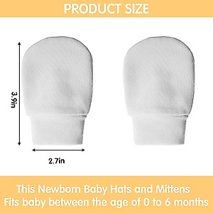 4 Pairs Newborn Baby Mittens Infant No Scratch Mittens Gloves 0-6 Months (Gray, Navy Blue, Black, Dark Gray)