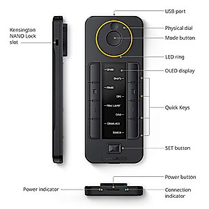 XENCELABS Quick Keys for Pen Tablet, Pen Displays, 40 Customizable Shortcut Keys, OLED Display, Used Wired or Wirelessly for macOS, Windows, and Linux