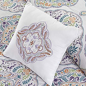 Modern Threads Rori 8-Piece Printed All Season Down Alternative Complete Bedding Set with Matching Shams, Decorative Pillows and Sheets Queen