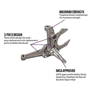 IMCA Approved 1979-Up GM Metric Midsize 3-Piece Spindle Kit, Forged Heat-Treated Steel, Direct OEM Replacement, Quick Replacement Design, Includes Left & Right Spindles