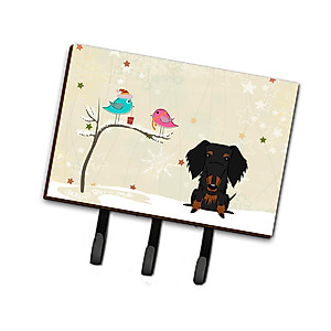 Christmas Presents between Friends Dachshund - Wire - Black Leash or Key Holder