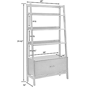 Allora 38" 4 Shelf Ladder Bookcase in Acorn