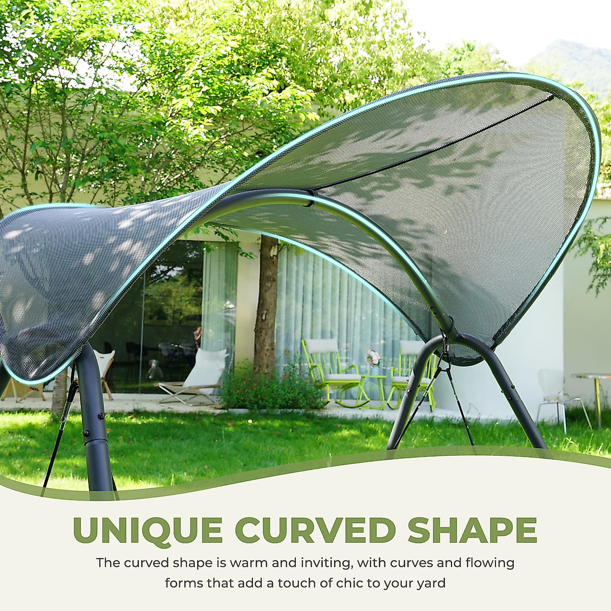 Grand patio Outdoor Patio Swing Chair 3-Person, 3-Seat Patio Swing Chair, Patio Lounge Chair Swing Set for Porch and Garden, Grey