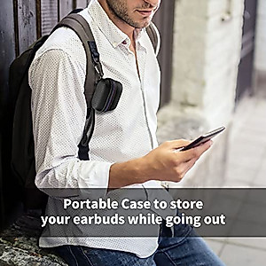 Earbuds Carrying Case, ACAGET Wireless Earphones Headphones Storage Bag Accessories Organizer with Mesh Pocket Carabiner Clip Wired Earpiece Pouch Hard Shell for WF-1000XM4 T6 A1