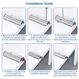 Magnetic Push Latches for Cabinet Door Jiayi 2 Pack Push to Open Door Latch Magnetic Touch Latches Kitchen Door Push Release Latch for Cabinet Door Closure Push Catch Press Out Cabinet Hardware
