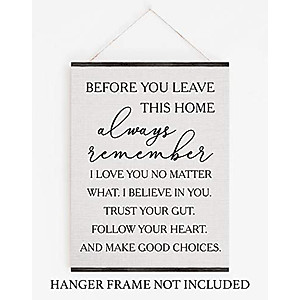 ‘before you leave this home, always remember’ Grey Typographic Wall Art | 11x14 UNFRAMED Black and Grey Love Quote Print | Modern, Minimal Farmhouse Home Decor