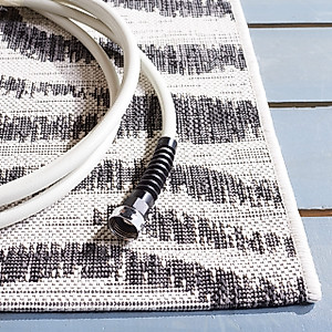 SAFAVIEH Courtyard Collection 8' x 10' Ivory/Black CY8444 Indoor/ Outdoor Waterproof Easy Cleaning Patio Backyard Mudroom Area Rug