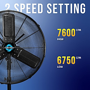 Tornado 24" Outdoor Rated IPX4 Water-Resistant Metal Oscillating Pedestal Fan - 7600 CFM - cETL
