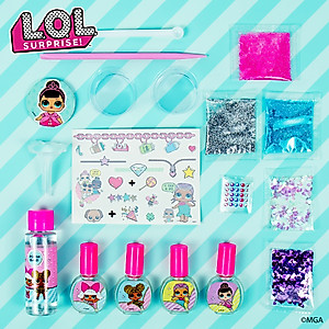 L.O.L. Surprise Confetti Nail Art by Horizon Group USA,Make Custom DIY Nail Polishe.Add tattoos, Glitter, Gemstones & More.Secret Reveal Surprise Inside.Multi Colored