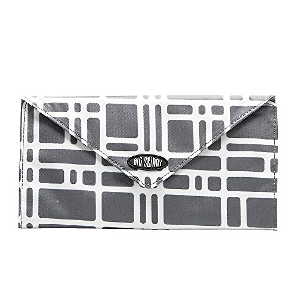 Big Skinny Women's Leather Slimvelope Tri-Fold Checkbook Slim Wallet, Holds Up to 40 Cards, Lightweight,slim, Graphite Cobble