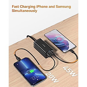 USB C Charger, Baseus 100W PD GaN3 Fast Wall Charger Block, 4-Ports [2USB-C + 2USB] Charging Station with 5ft AC Cable for Steam Deck,MacBook Pro/Air, USB-C Laptop, iPhone 13, Samsung Galaxy, etc