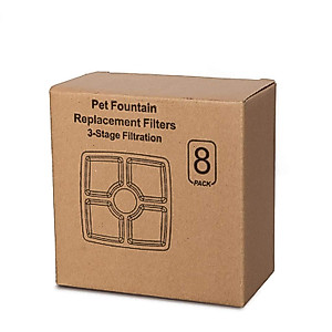 Cat Water Fountain Filters, 8 Packs Filter for Automatic Cat Water Filter, Carbon Replacement Filter for 84oz/2.5L Pet Water Fountain, Dog Water Dispensers