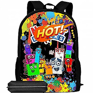 SRYLCL Cartoon Backpack with Pencial Case Cute Back Pack Large Capacity Bag Lightweight Backpack Travel Daypack Beach Bag-2