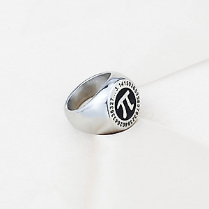 WAJJUAN Pi Number Ring Mathematical Jewelry Gift for Math Teacher Math Lovers Gifts Birthday Gift for Friends (Ring-S-PI 8)