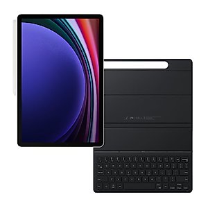 Samsung Galaxy Tab S9 11-in Tablet 128 GB, Beige + Keyboard Case Bundle