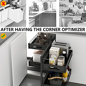 Blind Corner 4 Tray Shelf Slide Out Kitchen Cabinet Organizer Pull Out Blind Corner Cabinet with Soft Close Pull Out Left Or Right Handed Open Kitchen Pull Out Shelf Organiser