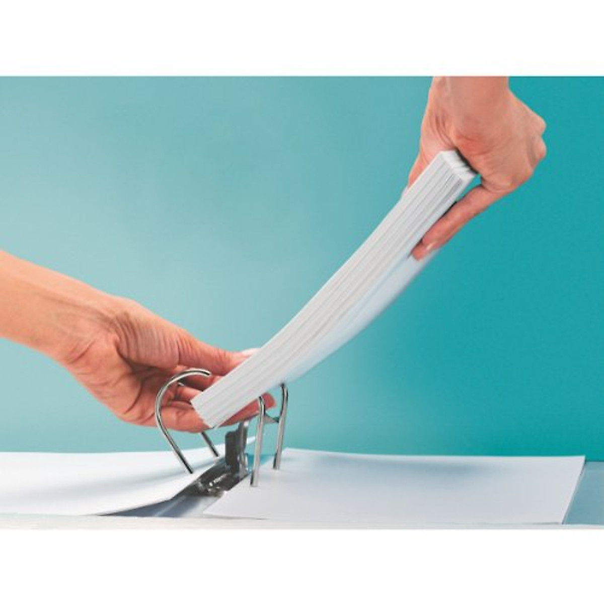 Leitz 2-Ring 3-Inch Premium Linen Textured A4 Sized European Binder, Blue (1010-BL)