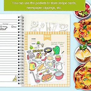 PECULA Recipe Book, 5.6"x 8.2" Recipe Book To Write In Your Own Recipes, Blank Recipe Book, Recipe Notebook, Recipe Journal Hold 170 Recipes