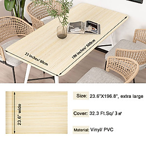 WIFEA 23.6"x 197" Wood Contact Paper Wood Grain Wallpaper Peel and Stick Self Adhesive Vinyl Film Removable Waterproof, Contact Paper for Cabinets Countertops Tabletop Walls, Brown Wood Textured